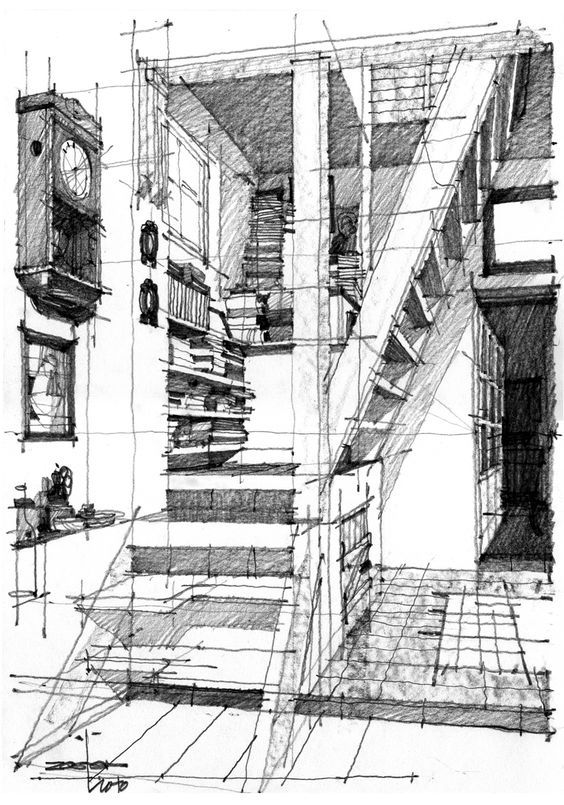 Architecture Design Sketches at PaintingValley.com | Explore collection ...
