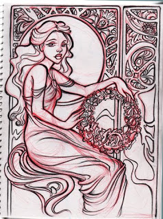 Art Nouveau Sketches at PaintingValley.com | Explore collection of Art ...