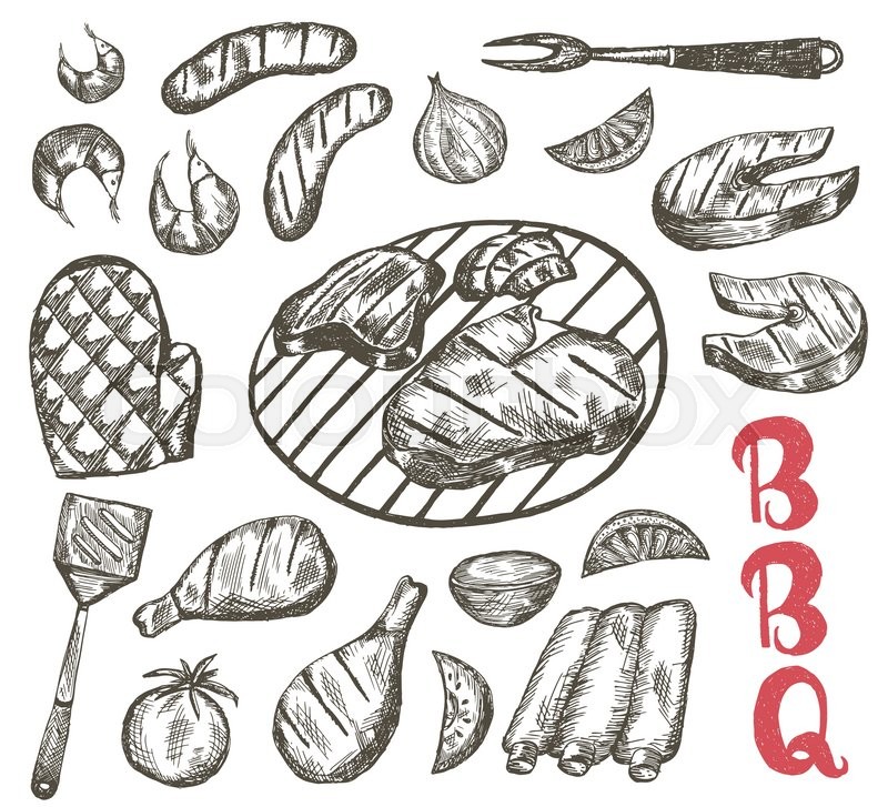 Bbq Sketch at PaintingValley.com | Explore collection of Bbq Sketch