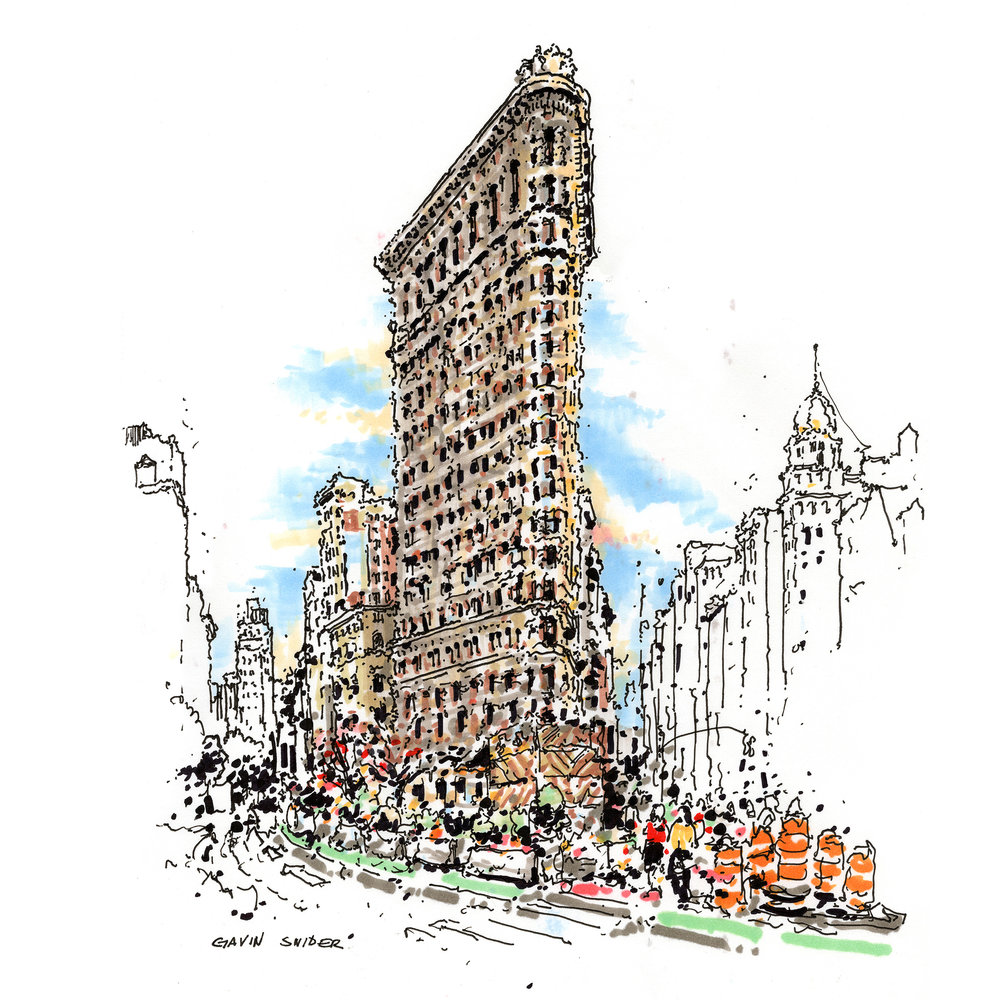 Flatiron Building Sketch at PaintingValley.com | Explore collection of ...