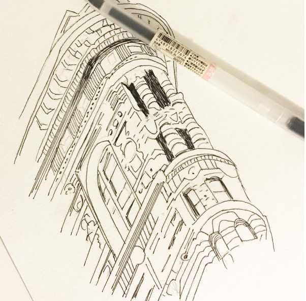 Flatiron Building Sketch at PaintingValley.com | Explore collection of ...