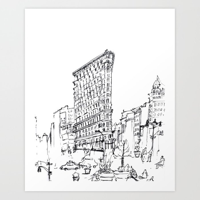 Flatiron Building Sketch at PaintingValley.com | Explore collection of ...