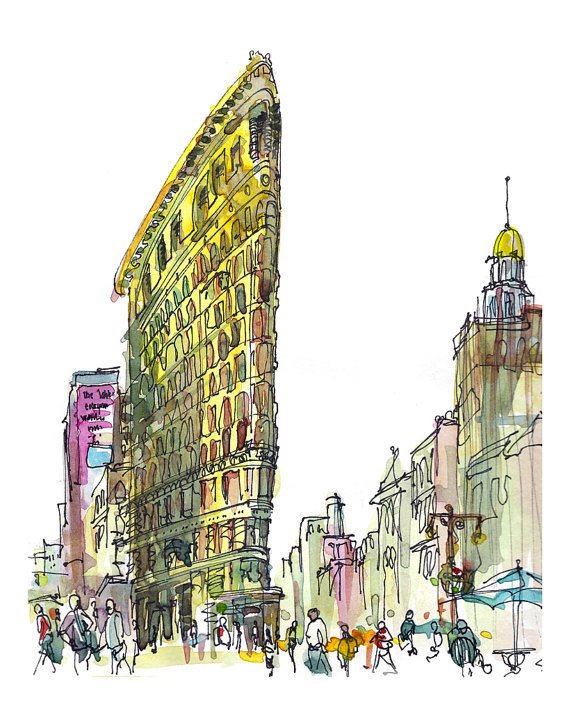 Flatiron Building Sketch at PaintingValley.com | Explore collection of ...