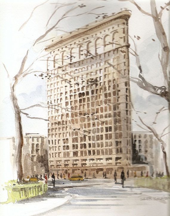 Flatiron Building Sketch at PaintingValley.com | Explore collection of ...