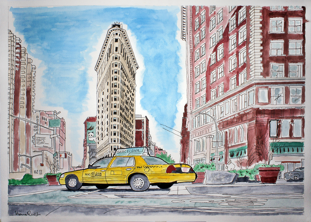 Flatiron Building Sketch at PaintingValley.com | Explore collection of ...