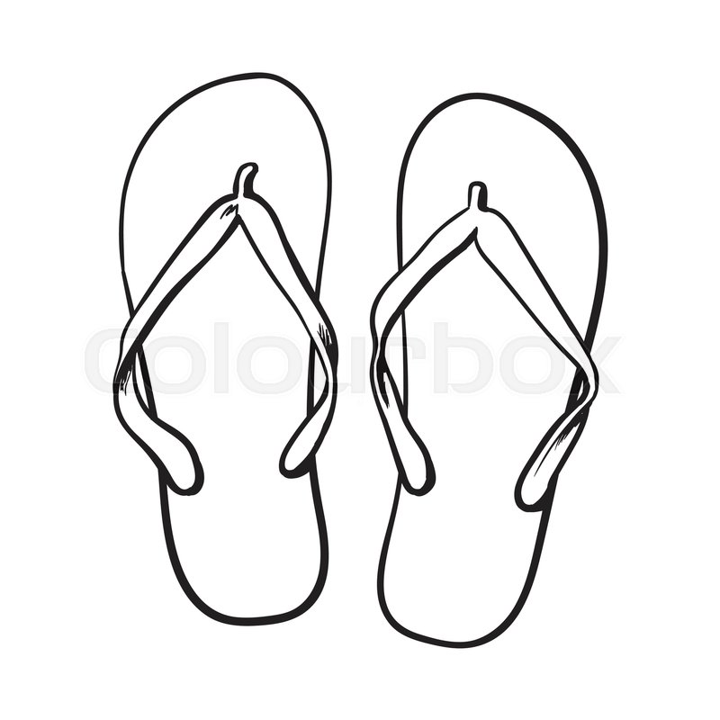 Flip Flop Sketch at PaintingValley.com | Explore collection of Flip ...