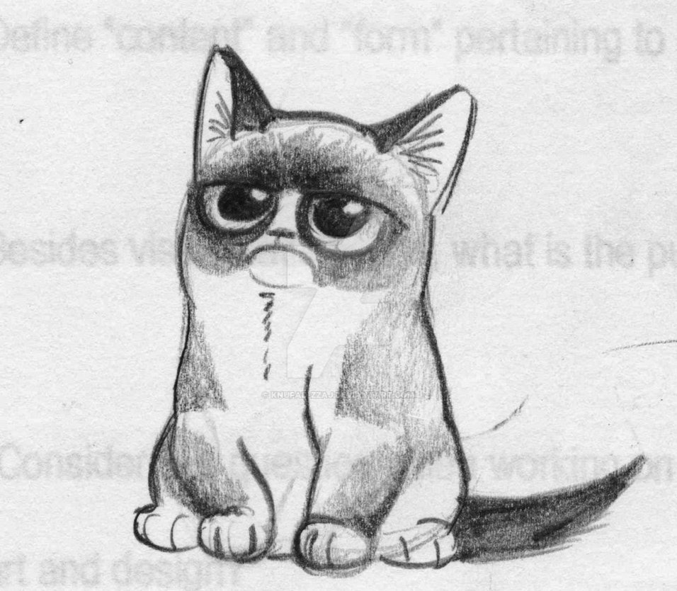 Grumpy Cat Sketch at PaintingValley.com | Explore collection of Grumpy ...