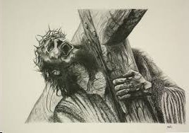 Jesus Carrying The Cross Sketch at PaintingValley.com | Explore collection of Jesus Carrying The ...