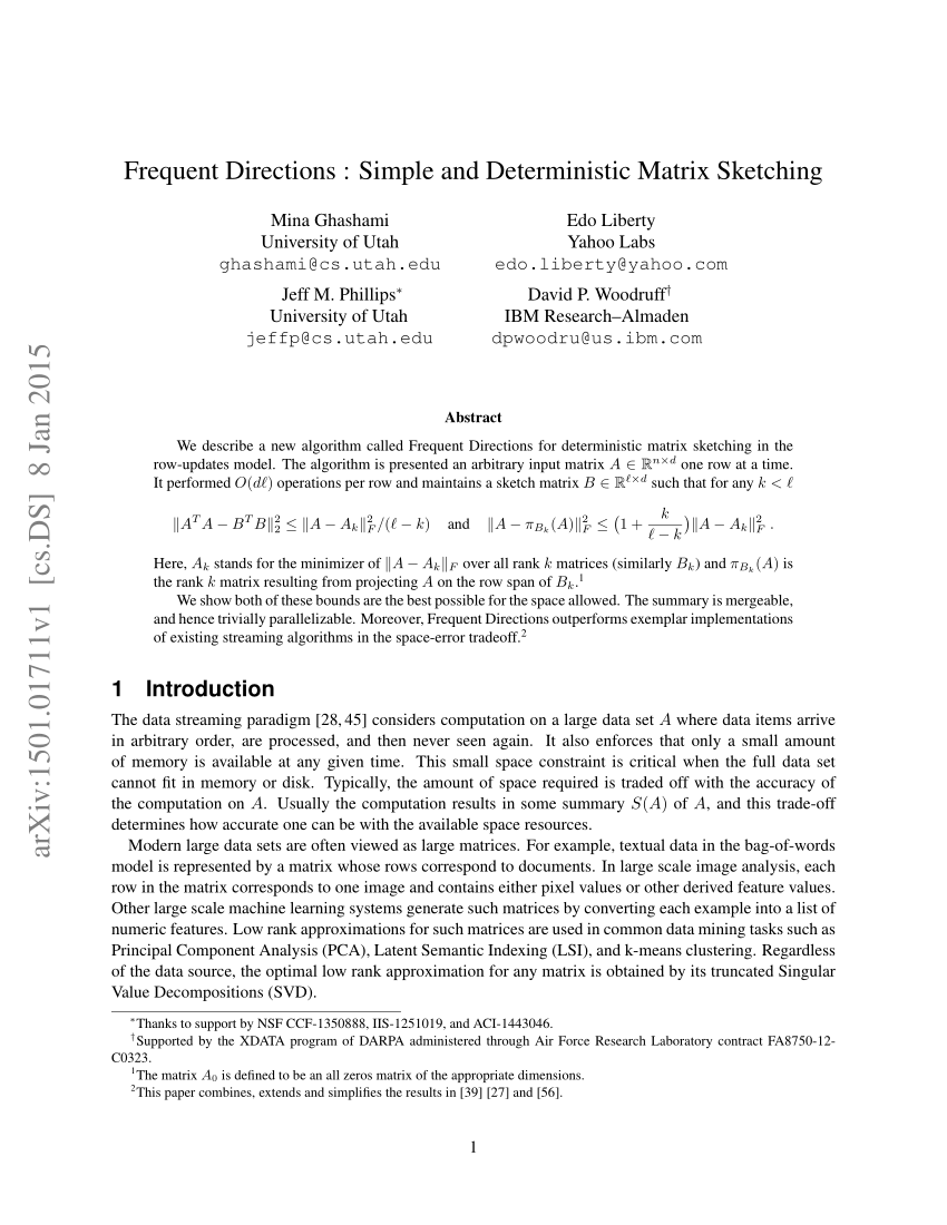 Matrix Sketching At Explore Collection Of Matrix Sketching