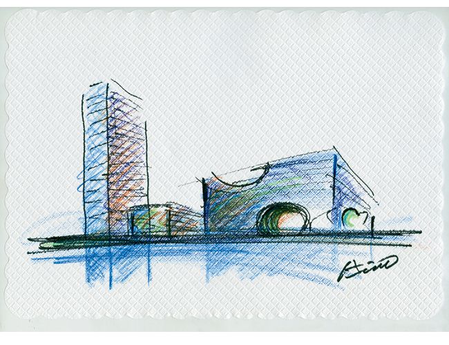 Modern Architecture Sketches at PaintingValley.com | Explore collection ...