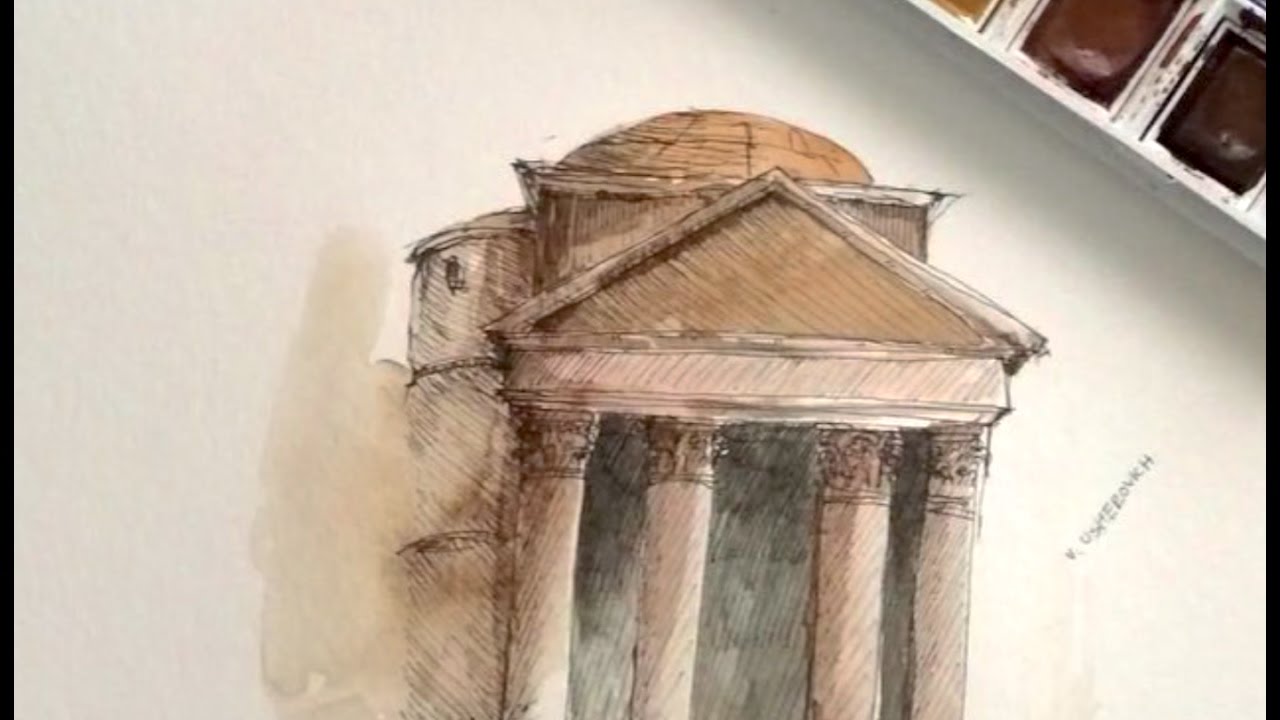 Roman Architecture Sketches at PaintingValley.com | Explore collection of Roman Architecture ...